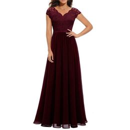 RUZU UG Abendkleid Damen kleid einfarbig Taillenkleid Cocktailkleid Partykleid Maxikleid