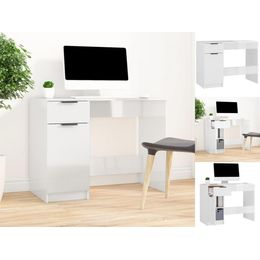 vidaXL Schreibtisch Schreibtisch Hochglanz-Weiß 100x50x75 cm Holzwerkstoff
