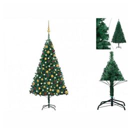 vidaXL Künstlicher Weihnachtsbaum Künstlicher Weihnachtsbaum mit LEDs Kugeln Grün 120 cm PVC