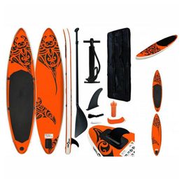 vidaXL Schlauchboot Aufblasbares Stand Up Paddle Board Set 305x76x15 cm Orange