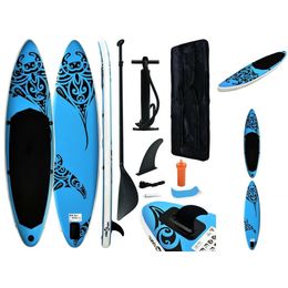 vidaXL Schlauchboot Aufblasbares Stand Up Paddle Board Set 320x76x15 cm Blau