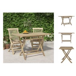 vidaXL Gartentisch Gartentisch Klappbar Grau 120x70x75 cm Massivholz Teak