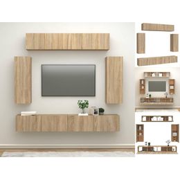 vidaXL Kleiderschrank 6-tlg TV-Schrank-Set Sonoma-Eiche Holzwerkstoff Wandschränkchen