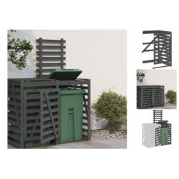 vidaXL Mülltonnenbox Erweiterung für Mülltonnenbox Grau Massivholz Kiefer Abfallbehälter Ve