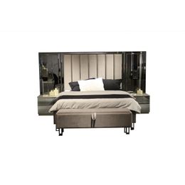 JVmoebel Schlafzimmer-Set Luxus Schlafzimmer-set Bett + 2x Nachttische + Bank 4tlg.