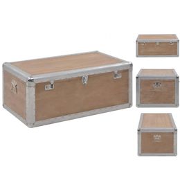 vidaXL Truhe Aufbewahrungsbox Holzkiste mit Deckel Schatztruhe Holz Massiv 91x52x40