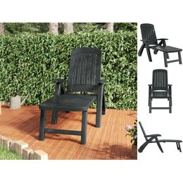 vidaXL Wellnessliege Sonnenliege Klappbar Polypropylen Grün Gartenliege Deckchair