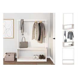 vidaXL Garderobe Kleiderständer mit Schuhablage Weiß 113x40x157