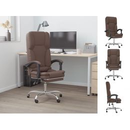vidaXL Bürostuhl Bürostuhl mit Massagefunktion Braun Kunstleder Bürosessel Home Office
