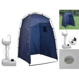 vidaXL Campingtoilette Tragbares Camping-Waschbecken mit Zelt 20 L Toilettenzelt blau
