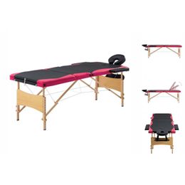 vidaXL Massageliege Massageliege Klappbar 3-Zonen mit Holzgestell Schwarz und Rosa Massage