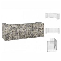vidaXL Mülltonnenbox Gabionenwand für Mülltonnen Verzinkter Stahl 320x100x110 cm