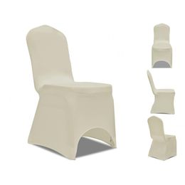 vidaXL Stuhlhusse Stretch-Stuhlhussen 100 Stk Creme