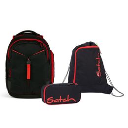 Satch Schulranzen Schulrucksack-Set MATCH Fire Phantom 3-teilig (3-teilig)