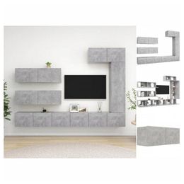 vidaXL Kleiderschrank 7-tlg TV-Schrank-Set Betongrau Spanplatte
