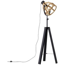 Stehlampe Brilliant "Matrix Nature" Lampen Gr. Ø 60 cm Höhe: 173 cm, braun (antik holzfarben, schwarz korund) Standleuchte Stehlampe Designlampe Standleuchten