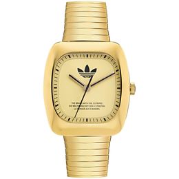 Quarzuhr adidas originals "RETRO WAVE ONE" Armbanduhren goldfarben Damen Quarzuhren