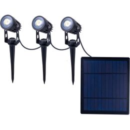 Näve LED Solarleuchte NÄVE "Spoti" Lampen Gr. 3 flammig, Ø 4,10 cm Höhe: 9,00 cm, schwarz (schwarz matt) LED Solarleuchten