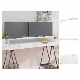 vidaXL TV-Schrank TV-Tisch Bildschirmerhöhung Glas Weiß 120 x 30 x 13 cm