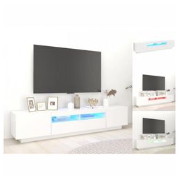 vidaXL TV-Schrank TV-Schrank mit LED-Leuchten Weiß 200x35x40 cm Lowboard