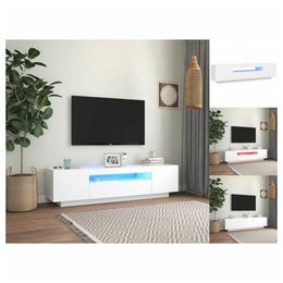vidaXL TV-Schrank TV-Schrank mit LED-Leuchten Weiß 160x35x40 cm Lowboard