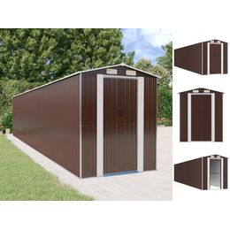 vidaXL Garten-Geräteschrank Geräteschuppen Dunkelbraun 192x938x223 cm Verzinkter Stahl