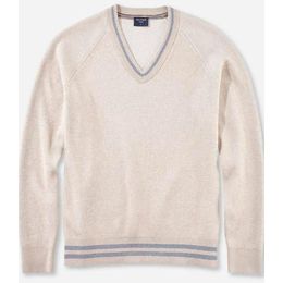 Strickpullover OLYMP "Casual" Gr. XL, beige (hellbeige) Herren Pullover V-Ausschnitt-Pullover