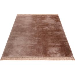 Hochflor-Teppich Sehrazat "Soft mit Fransen" Teppiche Gr. B/L: 120 cm x 170 cm, 25 mm, 1 St., braun Esszimmerteppiche