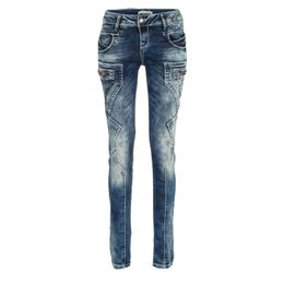 Cipo & Baxx Bequeme Jeans CIPO & BAXX Gr. 26, Länge 32, blau Damen Jeans