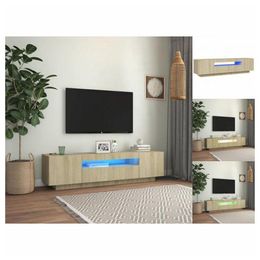 vidaXL TV-Schrank TV-Schrank mit LED-Leuchten Sonoma-Eiche 160x35x40 cm Lowboard
