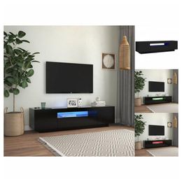 vidaXL TV-Schrank TV-Schrank mit LED-Leuchten Schwarz 160x35x40 cm Lowboard