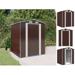 vidaXL Garten-Geräteschrank Geräteschuppen Dunkelbraun 192x191x223 cm Verzinkter Stahl