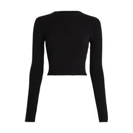 Strickpullover Tommy Jeans "TJW LOGO TAPING SWEATER" Gr. XL (42), schwarz (black) Damen Pullover