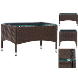 vidaXL Gartentisch Couchtisch Braun 60 x 40 x 36 cm Polyrattan Kaffeetisch Sofatisch