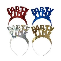 Papstar Haarreif 4 Haarreifen farbig sortiert "Party Time" "Metallic"