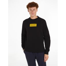 Sweatshirt Calvin Klein "RAISED RUBBER LOGO SWEATSHIRT" Gr. M, schwarz (ck black) Herren Sweatshirts