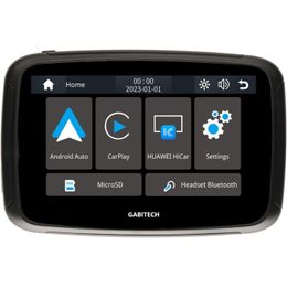 GABITECH 5 Zoll GPS Navigationsgerät Navi Für Motorrad. Carplay Android Auto Motorrad-Navigationsgerät (Touchscreen und Dual-Bluetooth. Wasserdichtes)