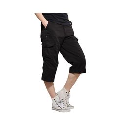 Allthemen Caprihose Herren 3/4 Cargo Shorts mit Gummiband