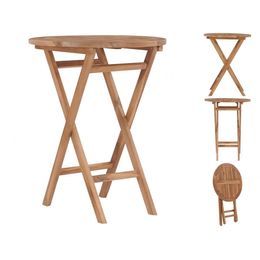 vidaXL Gartentisch Klappbarer Gartentisch 60 cm Teak Massivholz Stehtisch Bartisch