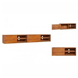 vidaXL TV-Schrank Wand-TV-Schrank 180x30x30 cm Teak Massivholz Lowboard