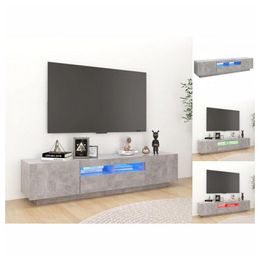 vidaXL TV-Schrank TV-Schrank mit LED-Leuchten Betongrau 180x35x40 cm Lowboard