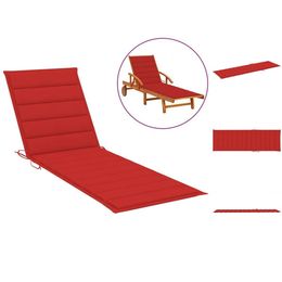 vidaXL Polsterauflage Sonnenliegen-Auflage Rot 200x70x3 cm Stoff