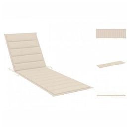 vidaXL Polsterauflage Sonnenliegen-Auflage Creme 200x60x3 cm Stoff