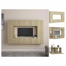 vidaXL Kleiderschrank 8-tlg TV-Schrank-Set Sonoma-Eiche Spanplatte