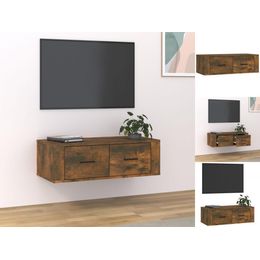 vidaXL TV-Schrank TV-Wandschrank Räuchereiche 80x36x25 cm Holzwerkstoff Lowboard Fernseh