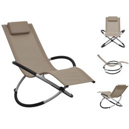 vidaXL Gartenlounge-Sessel Kinder-Sonnenliege Stahl Taupe Gartenliege