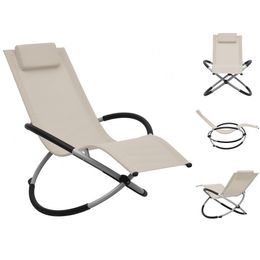 vidaXL Gartenlounge-Sessel Kinder-Sonnenliege Stahl Creme Gartenliege