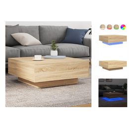 vidaXL Esstisch Couchtisch mit LED-Leuchten Sonoma-Eiche 80x80x31 cm