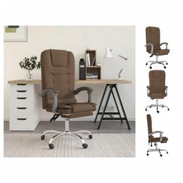 vidaXL Bürostuhl Bürostuhl mit Massagefunktion Braun Stoff Arbeitsplatz Home Office Bür