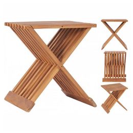 vidaXL Fußhocker Klappbarer Hocker 403245 cm Massivholz Teak